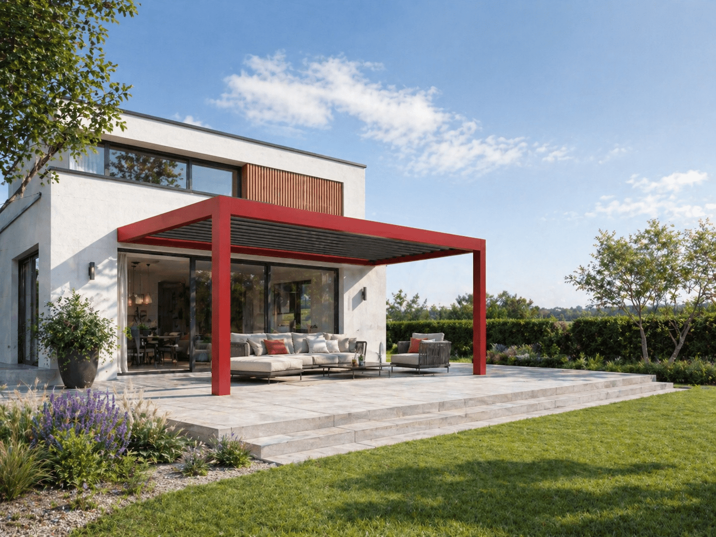 AirCube² PRO Lamellendach-Pergola in allen RAL-Farben mit App-Steuerung